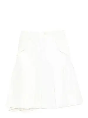 Sacai Pleated Skirt With Buckle Detail - Neutrals