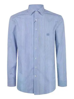 Etro Striped Long-sleeved Shirt - Blue