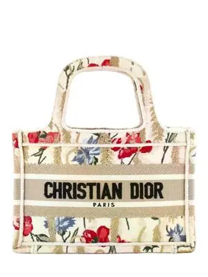 Dior Book Embroidered Canvas Mini Tote Bag - Metallic