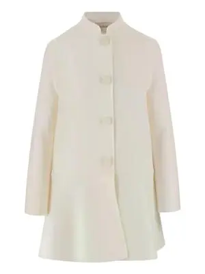 Valentino Garavani Wool Coat With High-collar - Neutrals