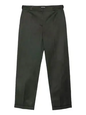 TOM FORD Pleated Folded-hem Trousers - Green
