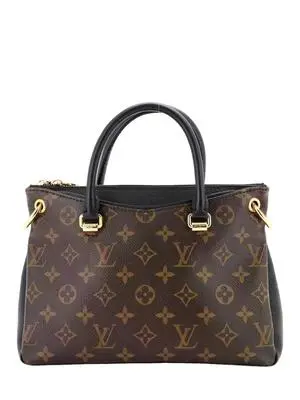 LOUIS VUITTON Pallas Bb Tote Monogram Canvas With Leather Shoulder Bag - Black