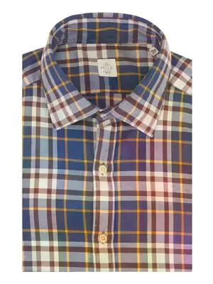 GMF965 Plaid Buttoned Shirt - Blue