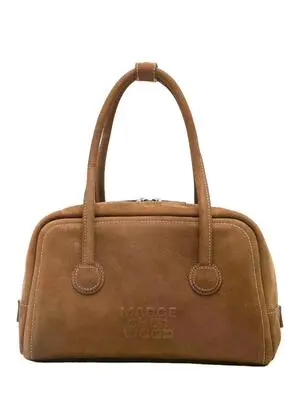 MARGESHERWOOD Soft Suede Embossed-logo Tote Bag - Brown