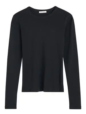 BY MALENE BIRGER Brita Long-sleeved Organic Cotton T-shirt - Black