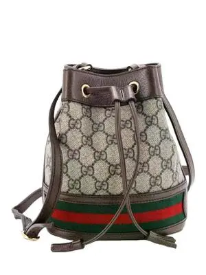Gucci Ophidia Gg Coated Canvas Mini Bucket Bag - Brown