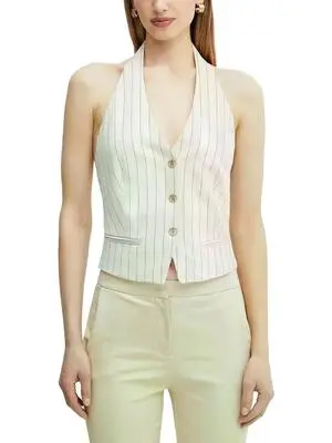 FRACOMINA Pinstripe Buttoned Top - White