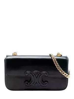 Celine 2022 Cuir Triomphe Chain Shoulder Bag - Black