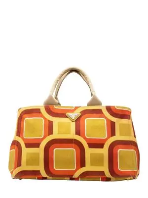Prada Large Printed Canvas Canapa Soho Satchel - Yellow