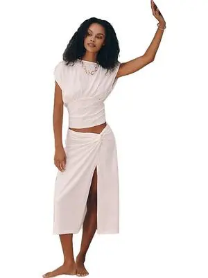 CELANDINE Bianca Midi Skirt - White