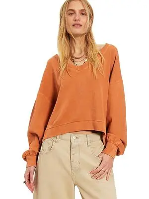 Free People We The Free Comfort Zone V-Neck Pullover Autumnal