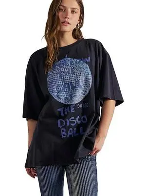 SABBI Graphic Oversized Tee - Charcoal
