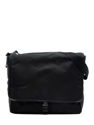 Prada Tessuto Messenger Crossbody Bag - Black
