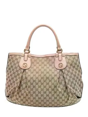 Gucci Large Gg Canvas Scarlett Tote Bag - Brown
