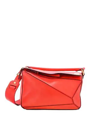 Loewe Puzzle Bag Leather Small Satchel - Red