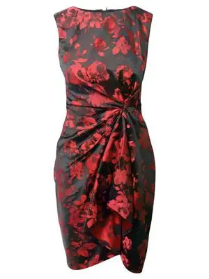 JASON WU Draped Floral-print Dress - Black
