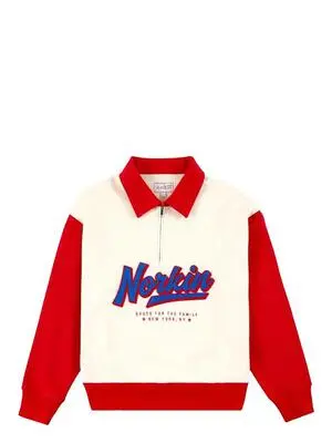 GOLF WANG X Marty Supreme Norkin Quarter Zip Pullover - Cream White/red
