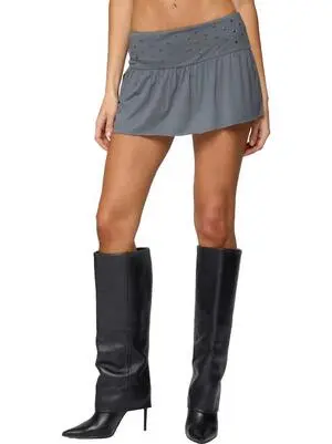 EDIKTED Klara Studded Miniskirt - Gray