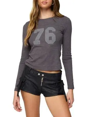 EDIKTED Kaisley Crop Top - Dark-gray