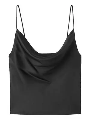 Mango Satin Camisole - Black