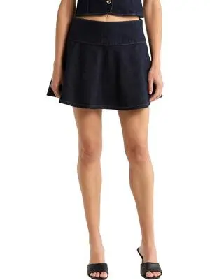 Astr The Label Lennon Denim Miniskirt - Dark Denim