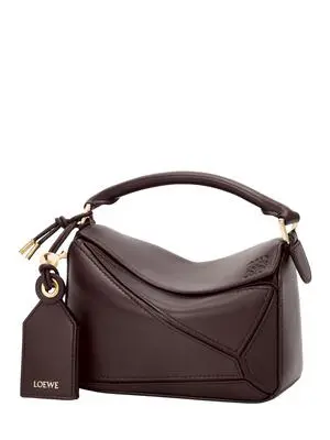 Loewe Mini Leather Featherlight Puzzle Top-handle Bag - Brown