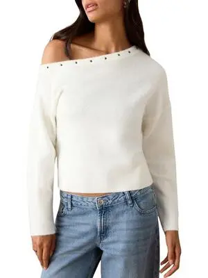 Mango Grommet One-shoulder Top - Off White