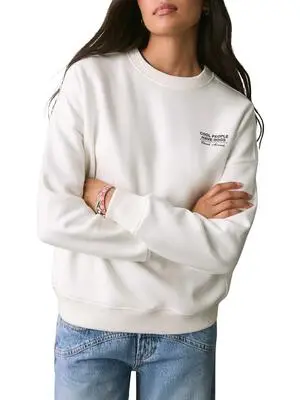 Mango Relaxed Fit Dachshund Graphic Sweatshirt - Off White