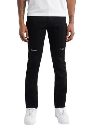 RtA Bryant Skinny Jeans - Black Hologram Digital Cross