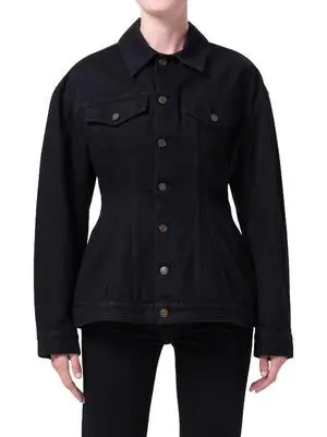 AGOLDE Myra Structured Denim Jacket - Cover Od Black