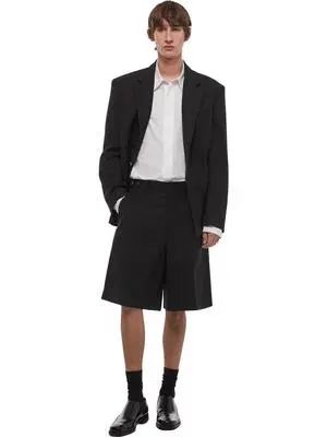 HELMUT LANG Wardrobe Wool Gabardine Flat-Front Shorts
