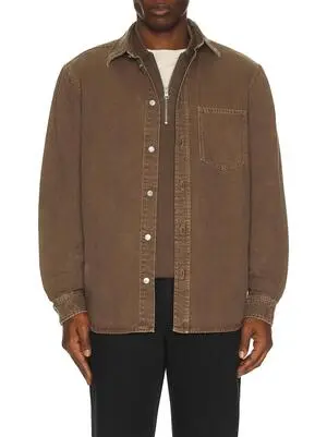 SAMSOE SAMSOE Sadamon P Overshirt In Brown - Washed Canteen