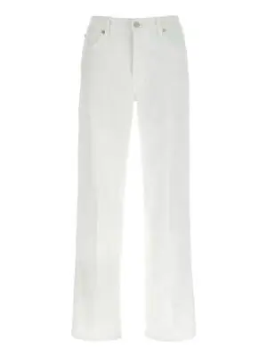 7 For All Mankind Stovepipe Denim Jeans - White