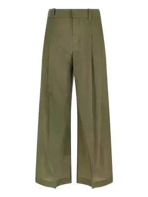 Brunello Cucinelli Double-pleat Wide-leg Trousers - Green