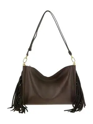 Furla Sfera Mini Shoulder Bag With Fringed Ball Details - Brown