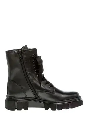 Gabor Lace-up Leather Boots - Black
