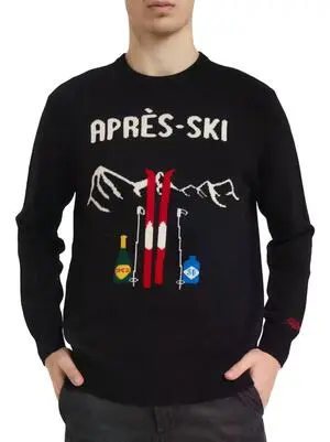 MC2 SAINT BARTH Heron Après-ski Graphic Sweater - Black