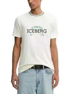 Iceberg Logo Ringer T-shirt - Neutrals