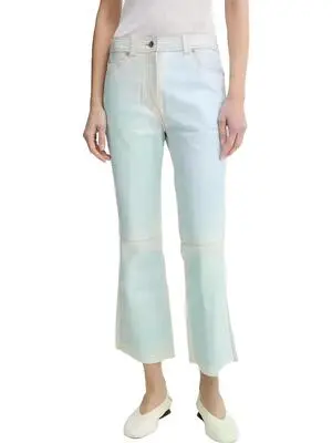 STAND STUDIO Michaela Belt-loop Leather Trousers - Blue