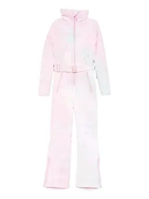 Cordova Gingham-pattern Belted Ski Suit - Pink