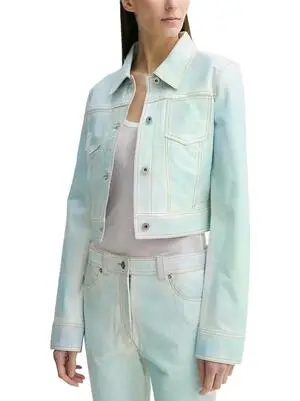 STAND STUDIO Calliope Buttoned Leather Jacket - Blue