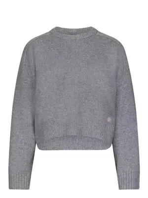 LOULOU Ribbed Cropped Sweater - Grey