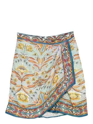 FARM RIO Mosaic Garden Mini Wrap Skirt