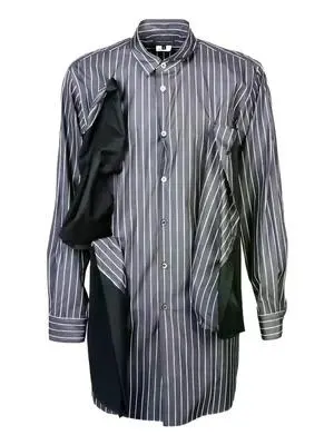 Comme Des Garçons Striped Panelled Shirt - Grey