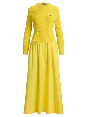 Polo Ralph Lauren Cable-knit Cotton Dress - Yellow