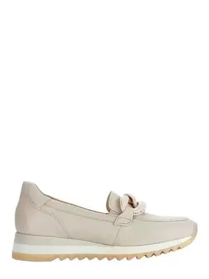 Gabor Chain-link Leather Loafers - Neutrals