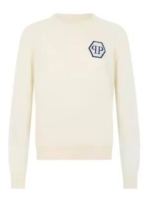 Philipp Plein Jacquard Hexagon Cashmere Knitwear - Neutrals