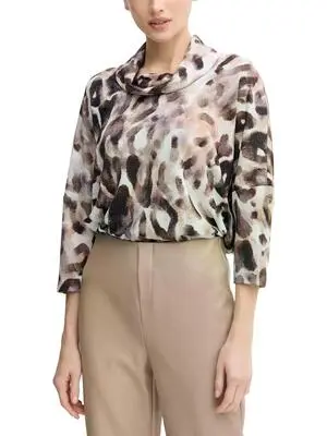 Joseph Ribkoff Long-sleeve Buttoned Top - Neutrals