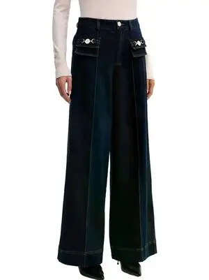 FRACOMINA Wide-leg Jeans With Side Pockets - Blue