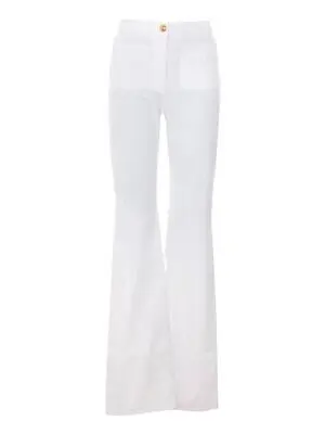 Elisabetta Franchi Logo-button Trousers - White